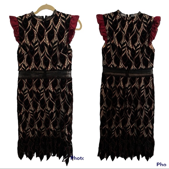 True Decadence | Dresses | True Decadence Black Burgundy Cut Work ...